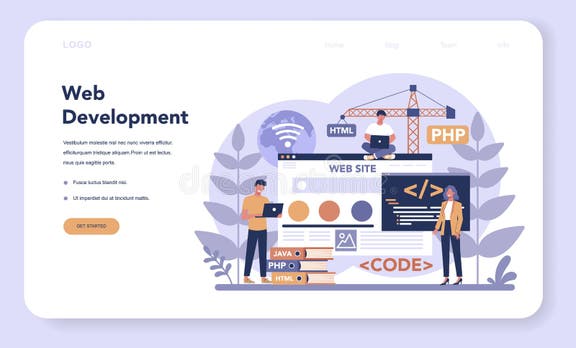 Web Programming Web Banner or Landing Page. Coding, Testing Stock ...