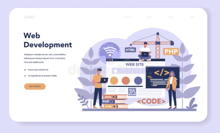 Web Programming Web Banner or Landing Page. Coding, Testing Stock ...