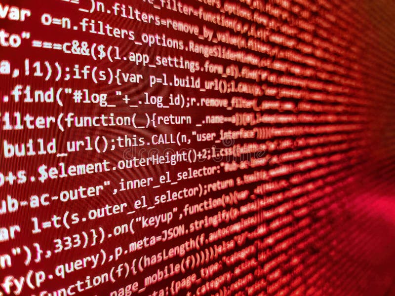 Web Programming and Bracket Technology Background. Web Site Codes on Computer Monitor Php ...