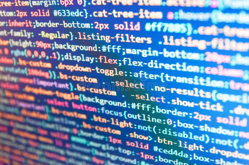 Web Programming And Bracket Technology Background Web Site Codes On Computer Monitor Php