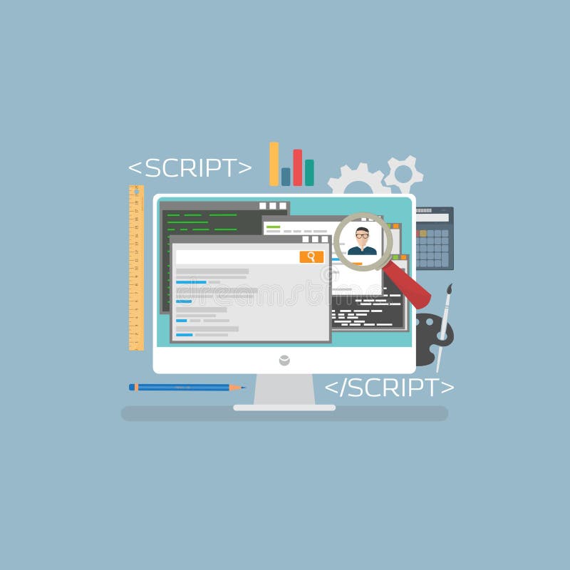 Web programming concept. stock vector. Illustration of process - 72388435