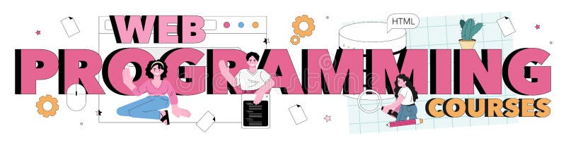 Web Programming Course Typographic Header Stock Illustration Illustration Of Internet