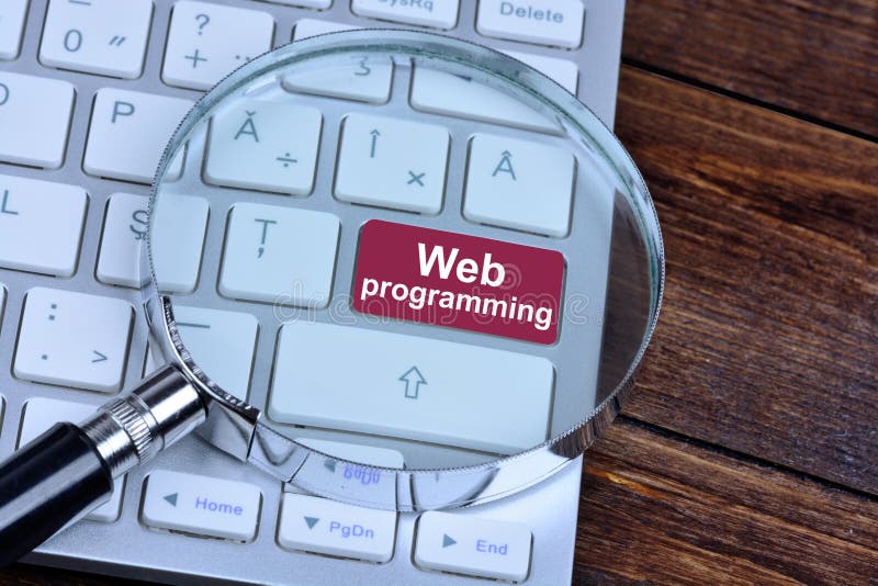 Web Programming on Keyboard Button Stock Image - Image of code, program ...