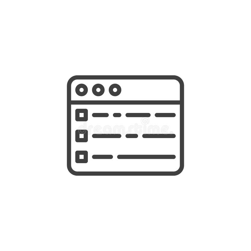 Programming Line Icon Circle Design Stock Vector Illustration Of