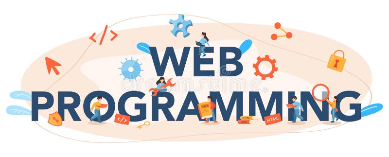 Web Programming Typographic Header Coding Testing And Writing Program Stock Vector 0273