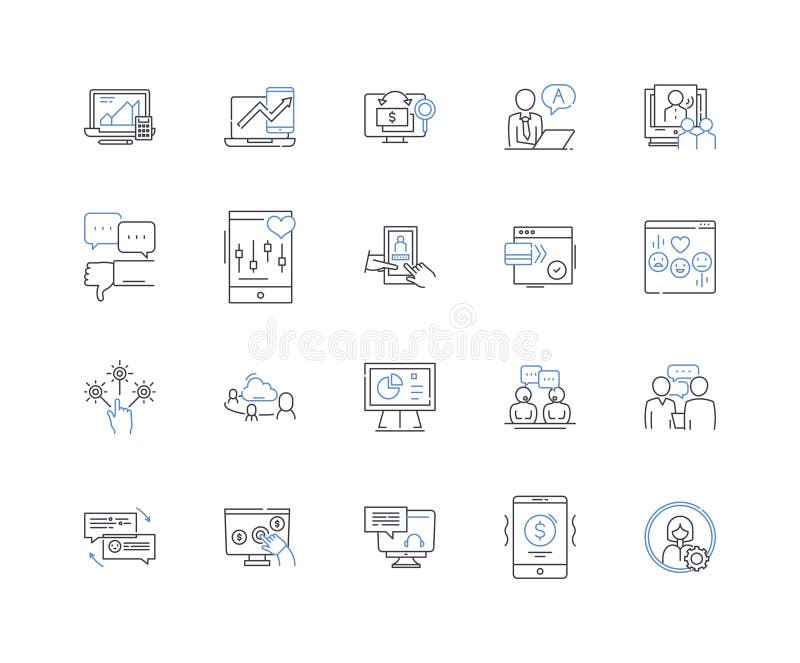 Web Progress Line Icons Collection Development Programming Design Html Css Javascript