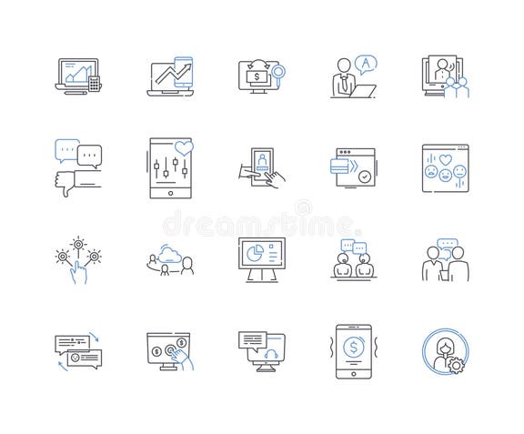 Web Progress Line Icons Collection. Development, Programming, Design ...