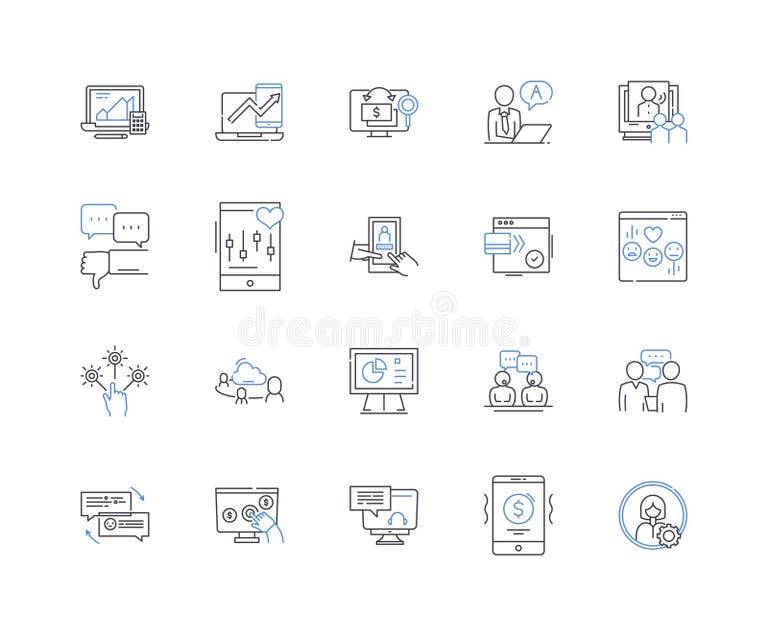 Web Progress Line Icons Collection Development Programming Design