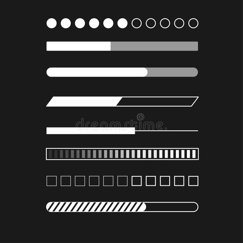 Web Progress Status Load Data Upload Bar Digital Symbol Download Buffer Page Indication Concept ...