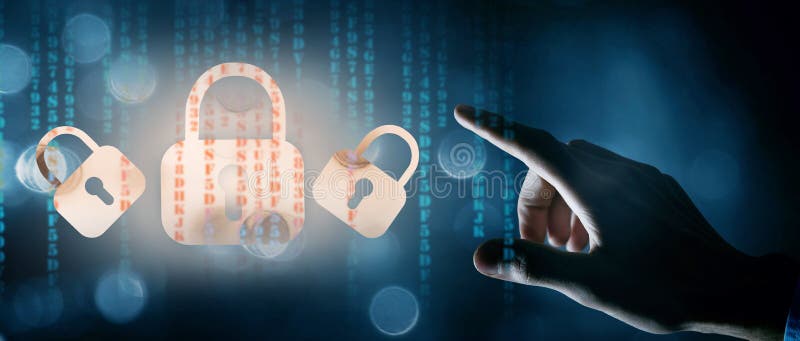 Web Protection. Locks and Codes Stock Photo - Image of safe, password ...