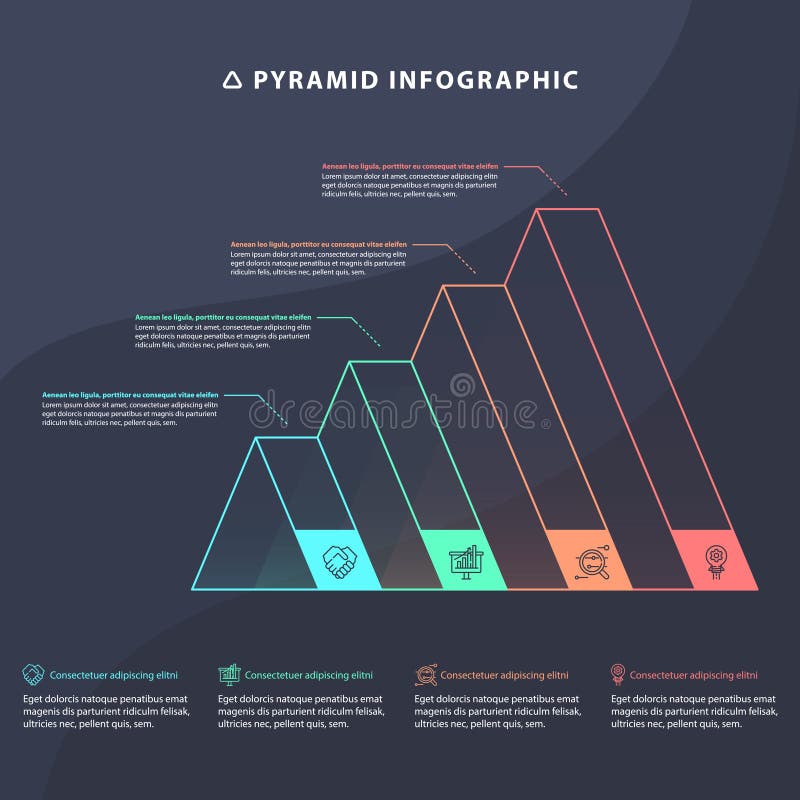 Pyramid 3D Info Chart Graphic for Business Design Stock Vector ...