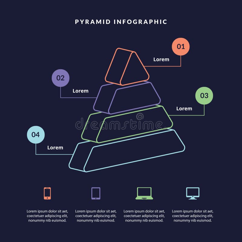 Pyramid 3D Info Chart Graphic for Business Design Stock Vector ...