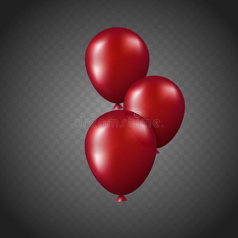 Realistic Red Balloons. Template for Banner Bunch Scarlet Balloons ...