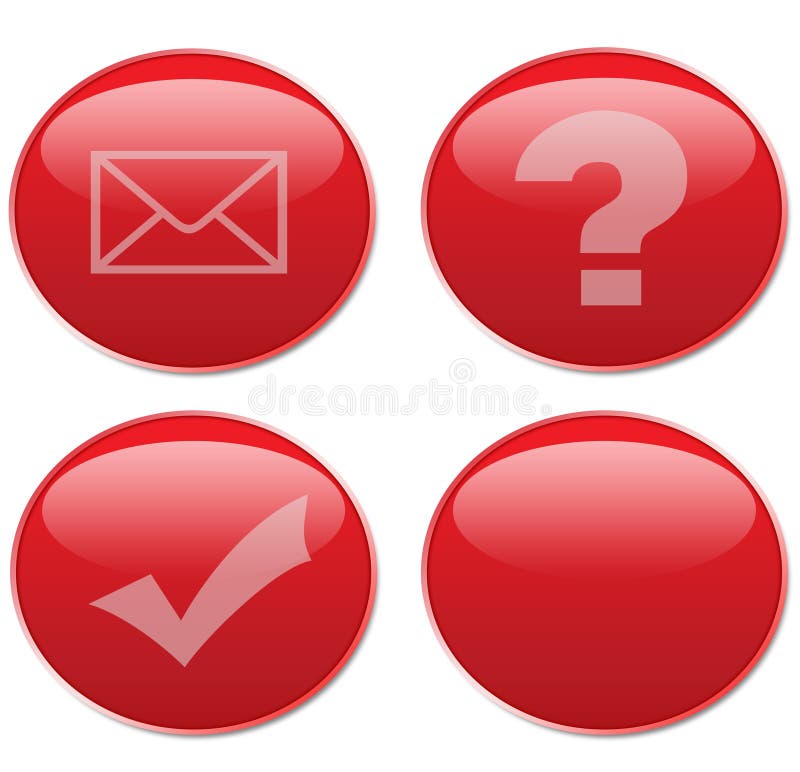 Web red buttons stock illustration. Illustration of sign - 4395831