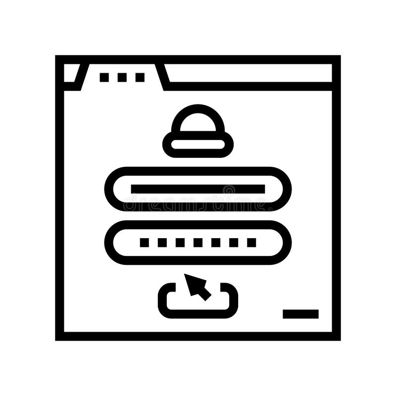 Web Registration Line Icon Vector Illustration Stock Vector ...