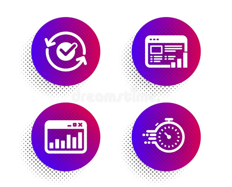 Web Report, Marketing Statistics and Approved Icons Set. Timer Sign. Vector Stock Vector ...