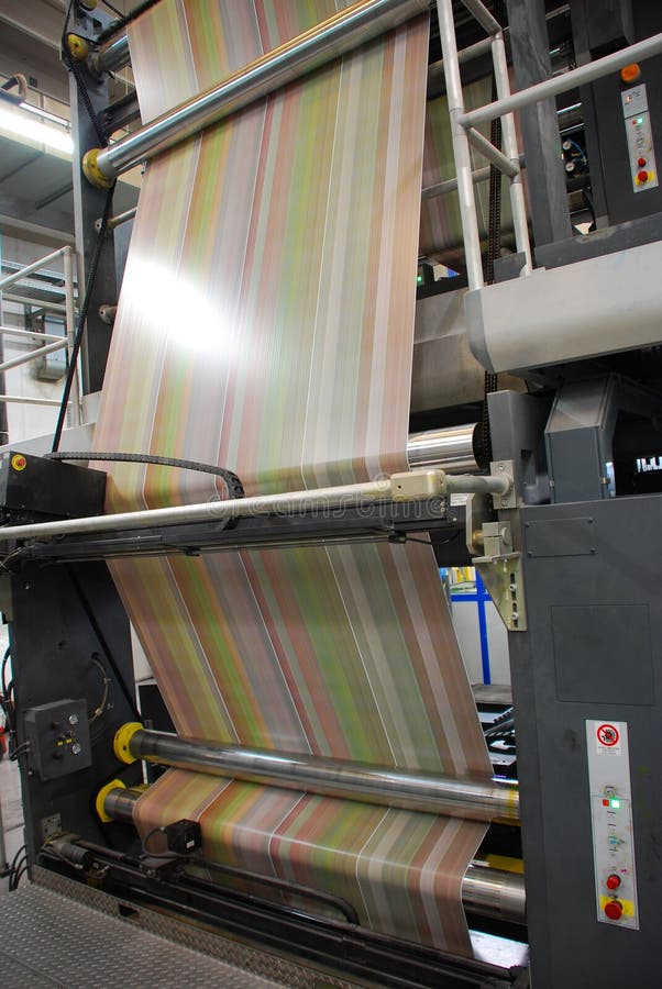 Web (rolls) Offset Press - Console Stock Image - Image of labor ...