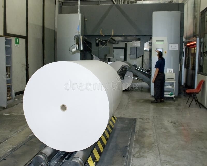 Web (rolls) Offset Press - Console Stock Image - Image of labor ...