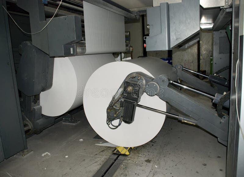 Web (rolls) Offset Press - Console Stock Image - Image of labor ...