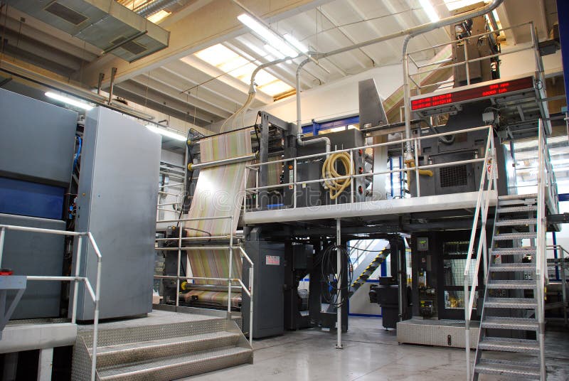 Web (rolls) Offset Press - Console Stock Image - Image of labor ...