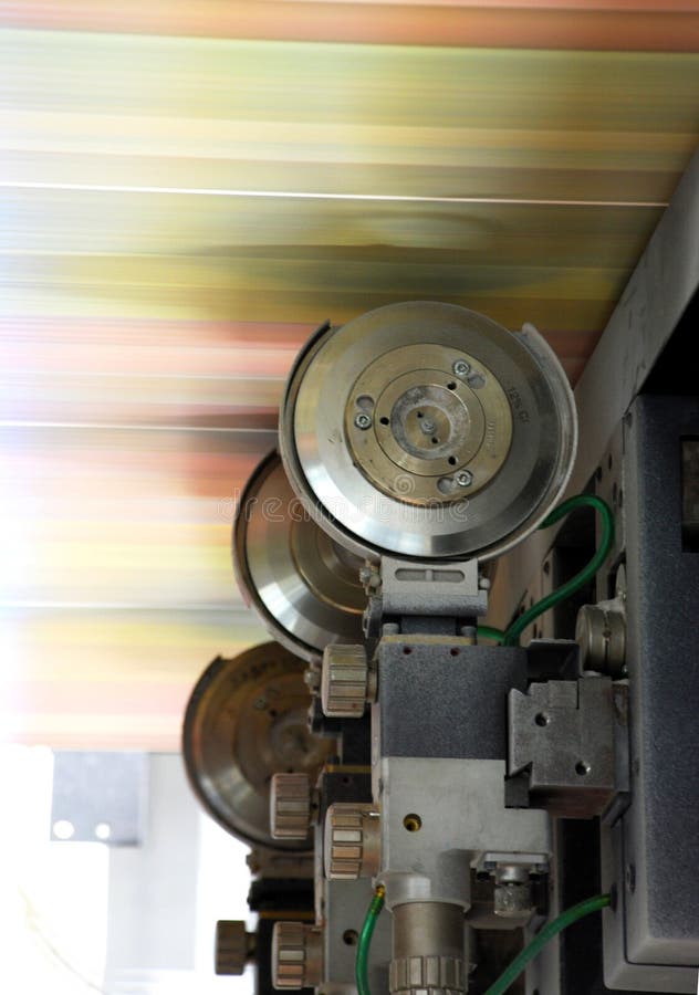 Web (rolls) Offset Press - Detail Stock Image - Image of journal, page ...