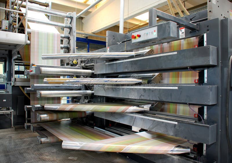 Web (rolls) Offset Press - Console Stock Image - Image of labor ...