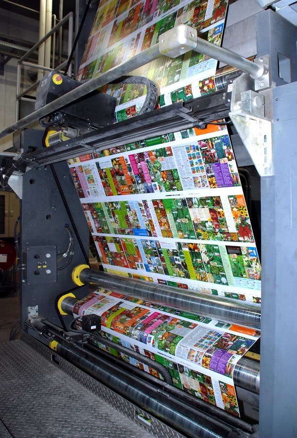 Web (rolls) Offset Press - Console Stock Image - Image of labor ...