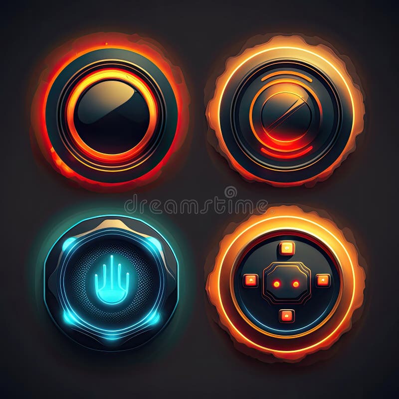 Web Round Game Button Ai Generated Stock Photo - Image of green ...