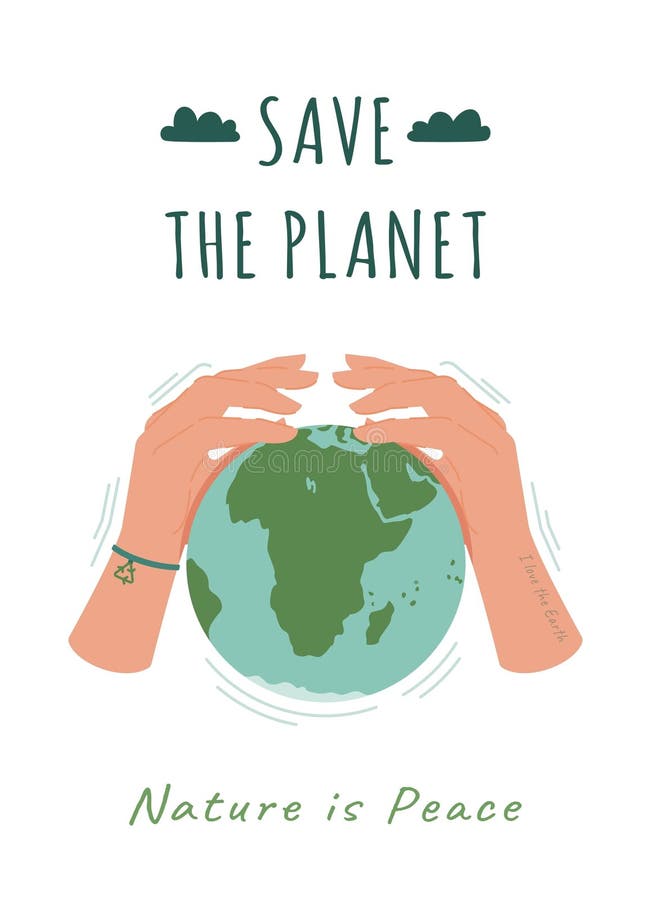 Save the Earth! Vector Illustration of Global Problems. Stock Vector ...