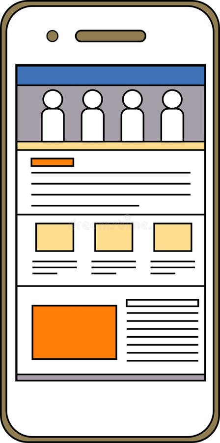 Web Screen Viewed on a Smartphone Stock Vector - Illustration of ...