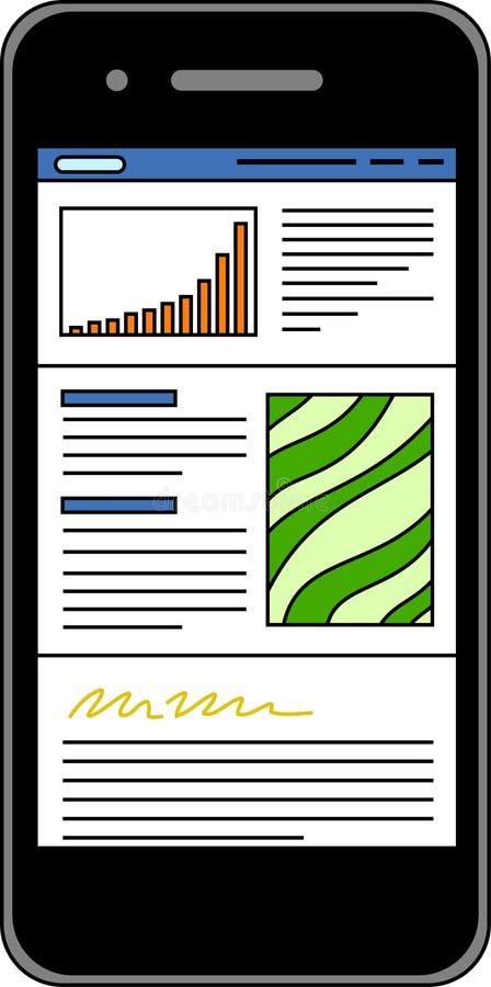 Web Screen Viewed on a Smartphone Stock Vector - Illustration of mobile ...