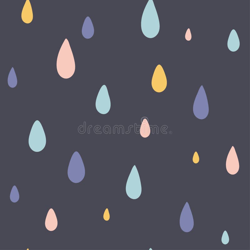 Seamless Simple Pattern with Raindrops Stock Vector - Illustration of ...