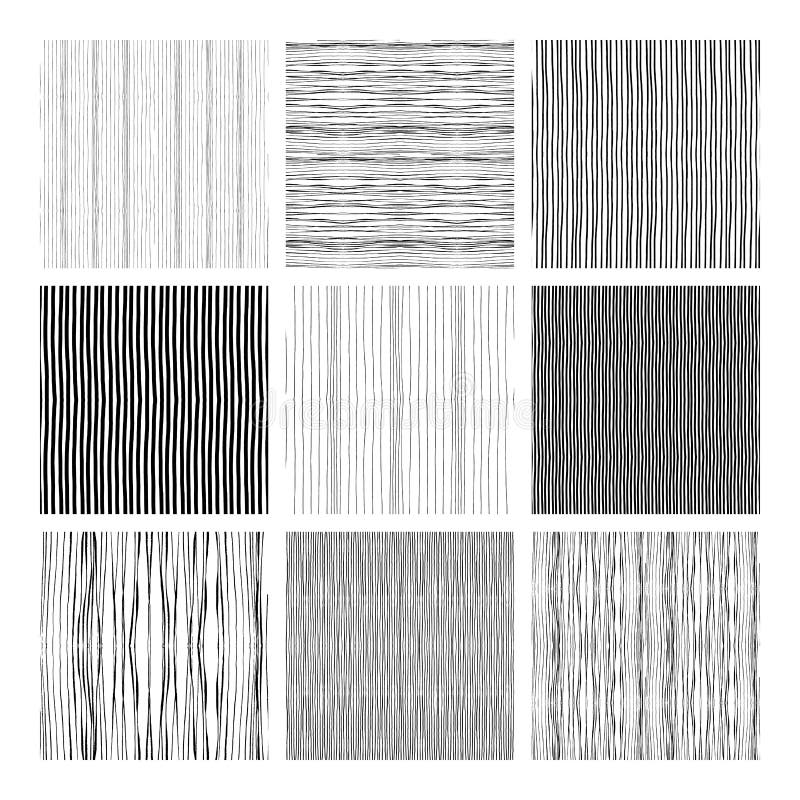Seamless Texture Set of Hand Drawn Lines Pen, Felt-tip Pen, Brush ...