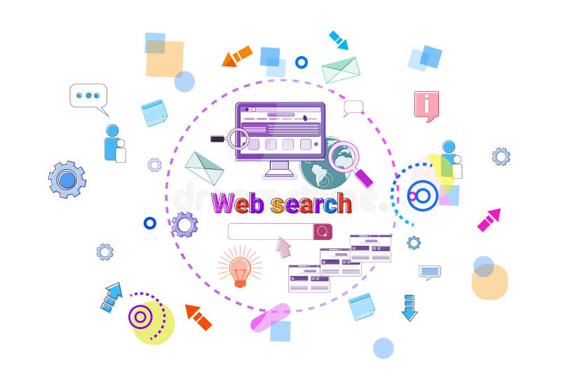 Web Search Banner Data Research Internet Concept Stock Vector ...