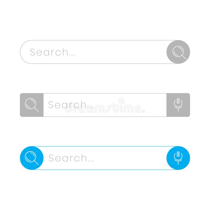 Web Search Bar Design for the Application Interface or Website. Vector ...