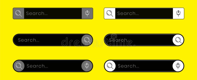 Web Search Bar Design for the Application Interface or Website. Vector ...