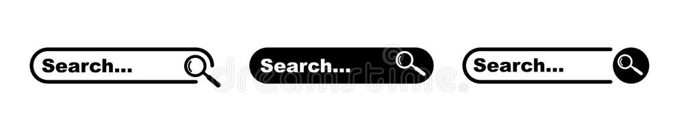 Search Bar Vector Set. Search Bar Ui Template. Internet Navigation ...
