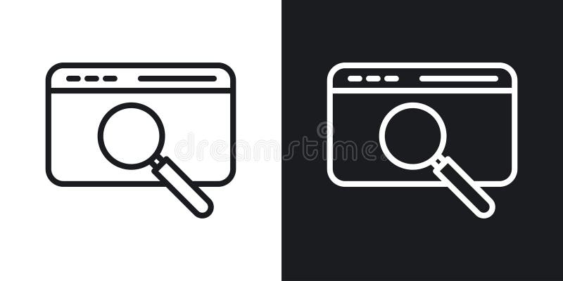 Web Search Icon Set. Internet Online Optimization Browser Information ...
