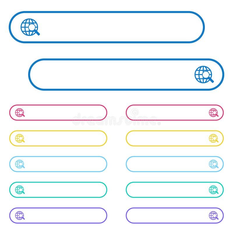 Web Search Icons in Rounded Color Menu Buttons Stock Vector ...