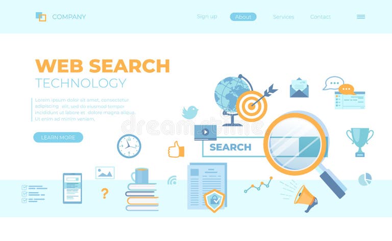 Web Search Technology, Search Engine, SEO, Data Finding. Search Bar ...