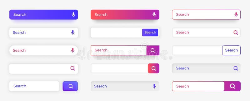 Web Search. Website Finding Field Box with Cursor and Interface Button ...