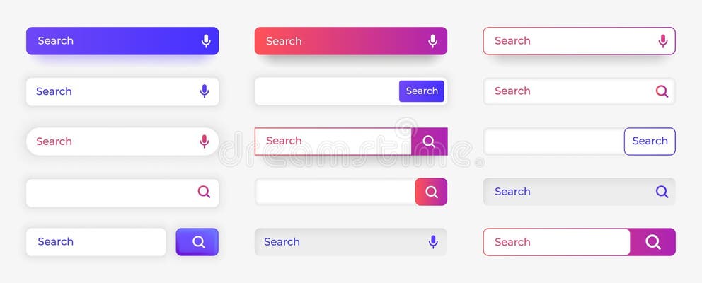 Web Search. Website Finding Field Box with Cursor and Interface Button ...