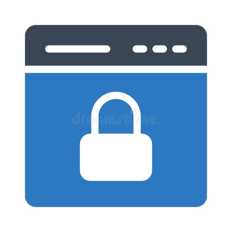 Web Secure Vector Glyph Color Icon Stock Illustration - Illustration of ...