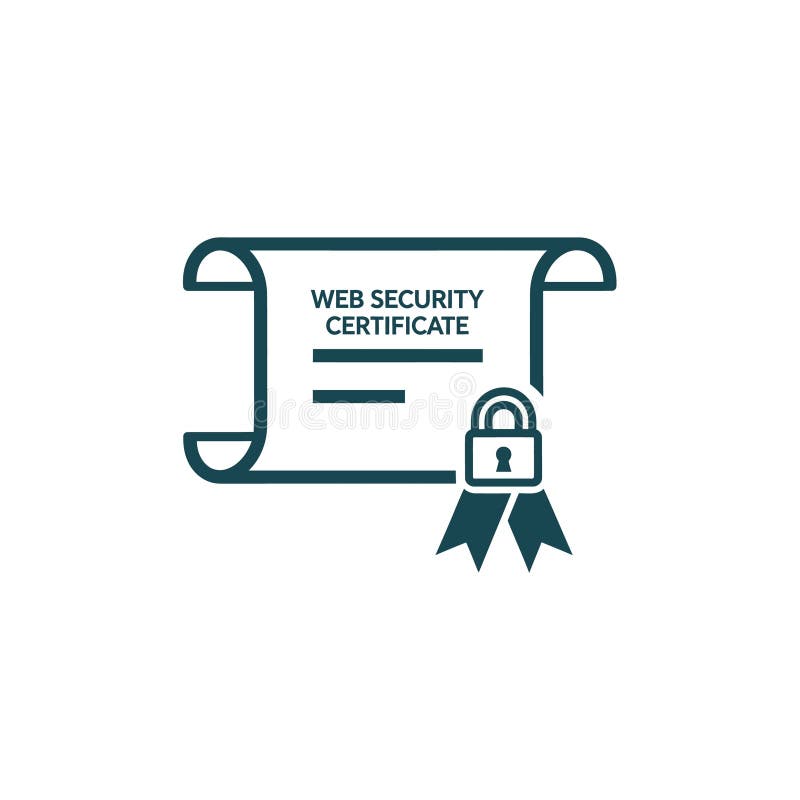 Web Security Certificate Icon Teal Scroll Lock Padlock Stock Vector ...