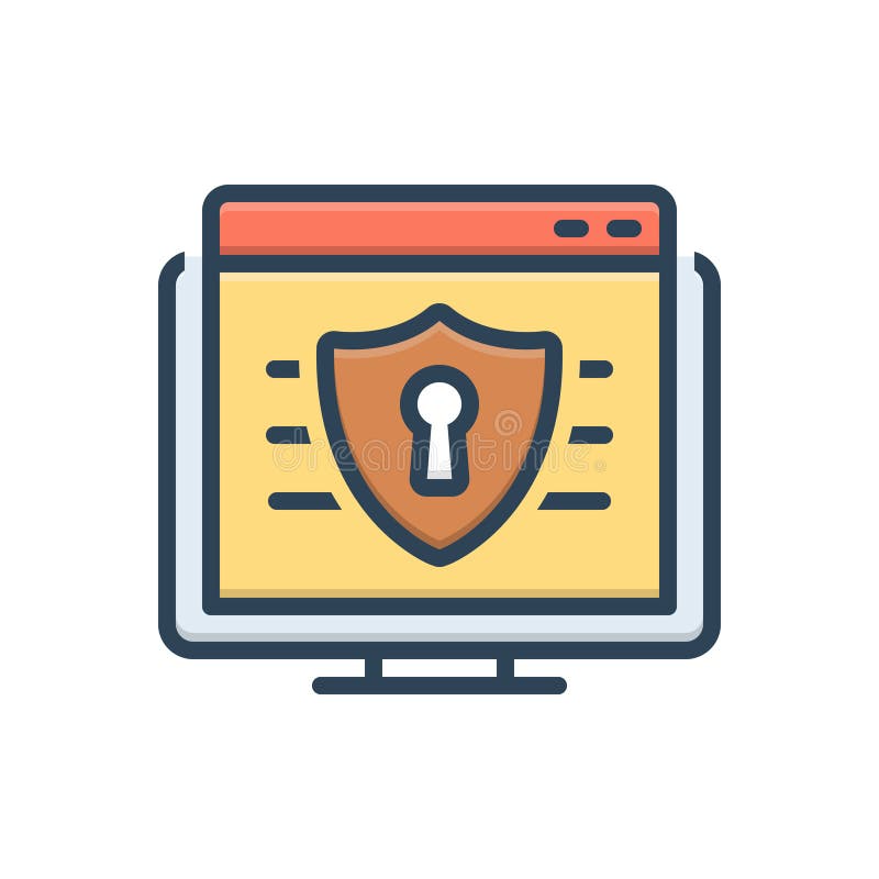 Color Illustration Icon for Web Security, Security and Protection Stock ...