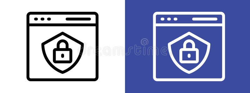 Web Security Icon Logo Sign Set Vector Outline Stock Vector ...
