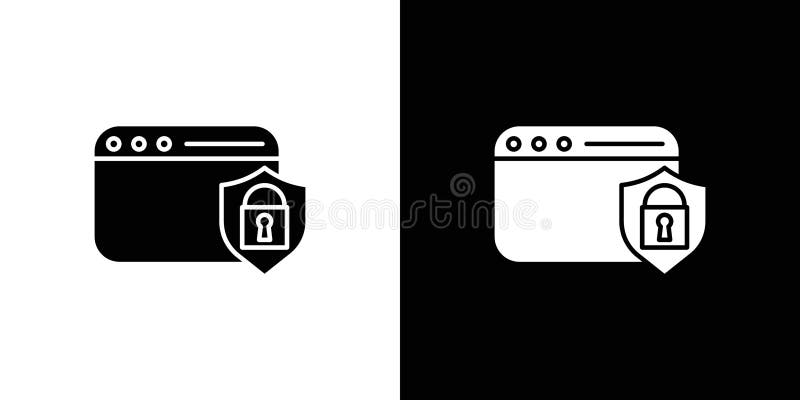 Web Security Icon Outline Sign Symbol Set Stock Illustration ...