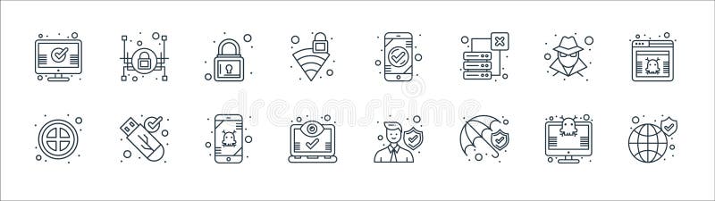 Lock and Check Mark Icon Vector in Circle Line. Padlock and Checkmark ...