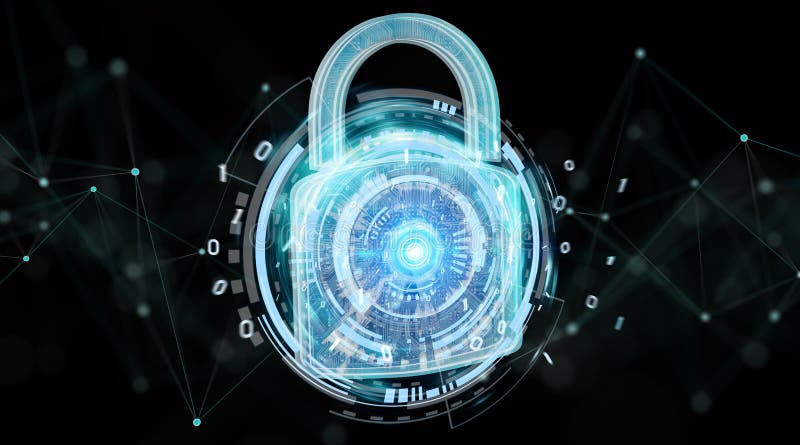Web Security Protection Background 3D Rendering Stock Illustration ...