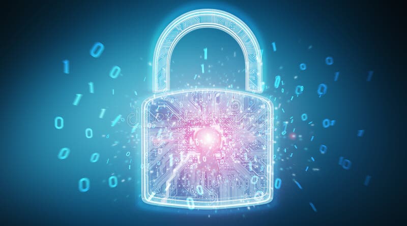 Web Security Protection Background 3D Rendering Stock Illustration ...